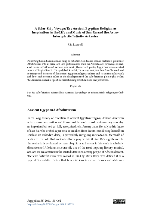 (PDF) A Solar-Ship Voyage: The Ancient Egyptian Religion as Inspiration ...