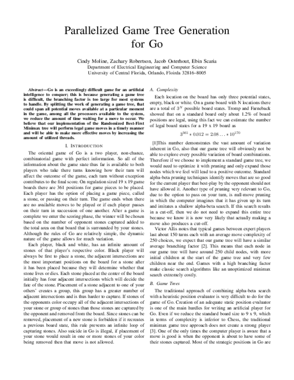 (PDF) Parallelized Game Tree Generation for Go