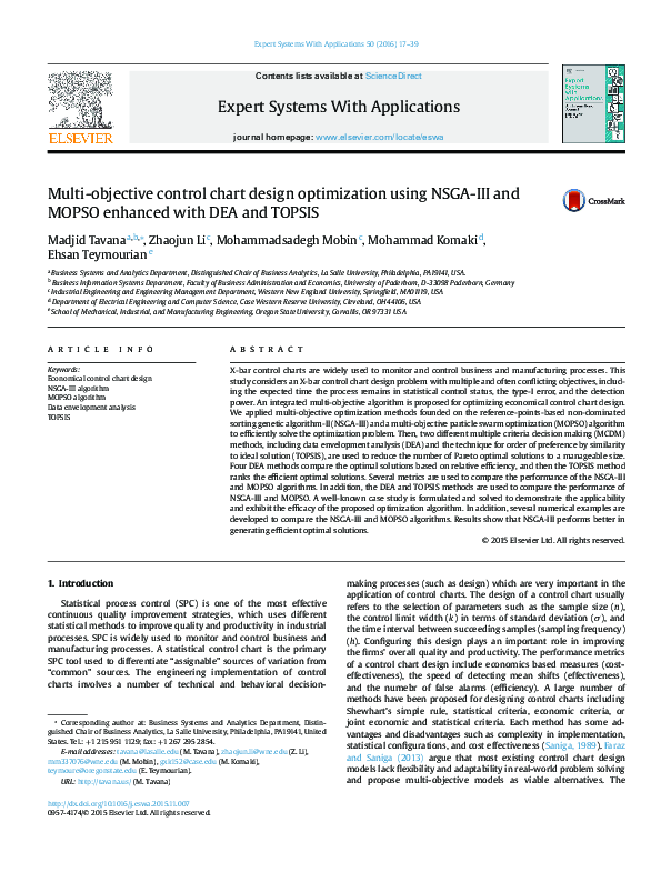 (PDF) Multi-objective control chart design optimization using NSGA-III and MOPSO enhanced with ...