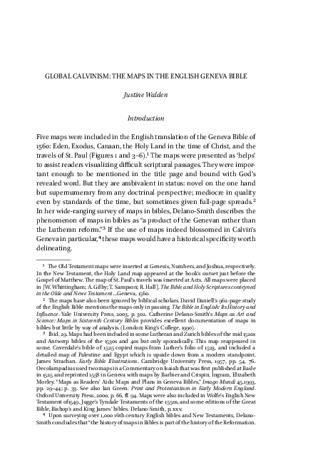 (PDF) Global Calvinism: The Maps in the English Geneva Bible