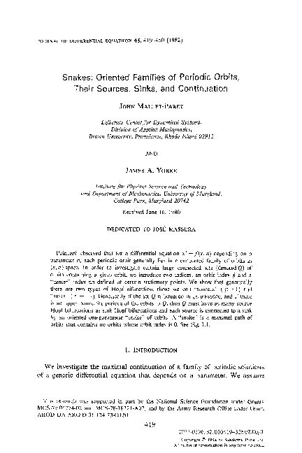 (PDF) Snakes: Oriented families of periodic orbits, their sources ...