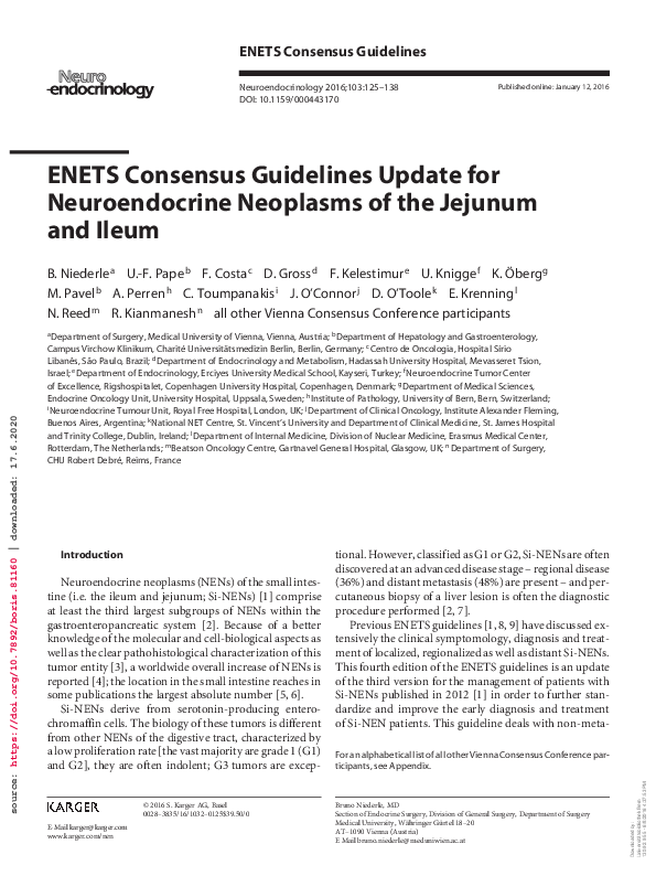 (PDF) ENETS Consensus Guidelines Update for Neuroendocrine Neoplasms of ...