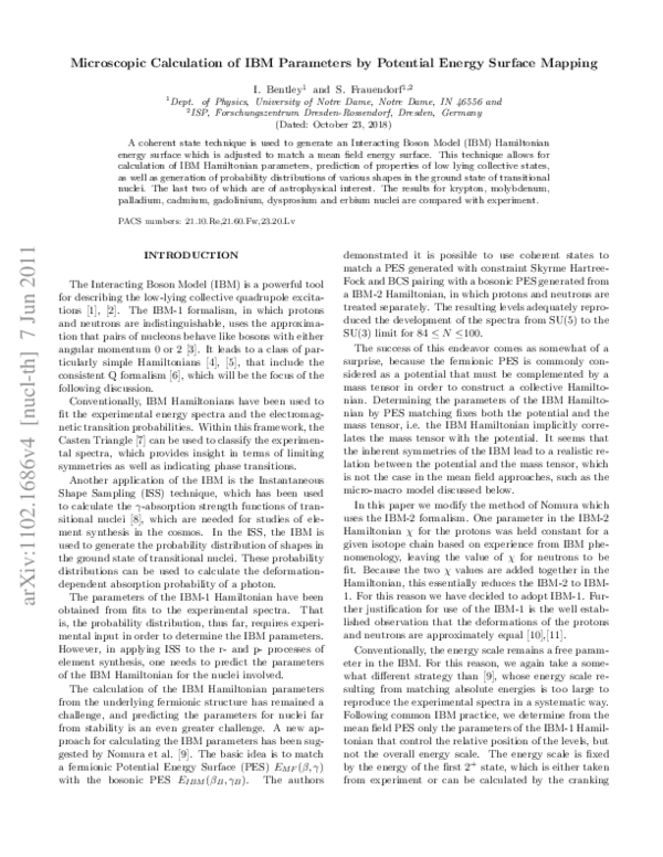 (PDF) Microscopic calculation of interacting boson model parameters by ...