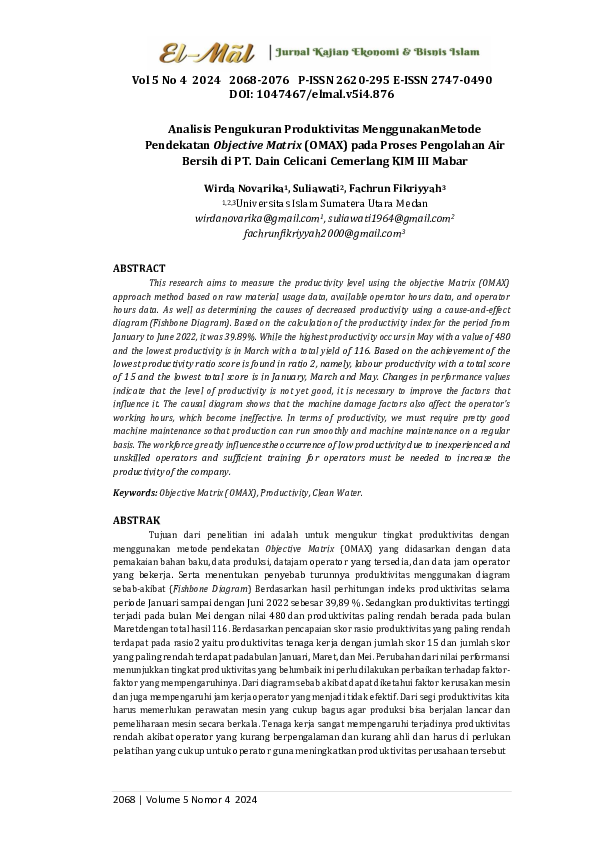 (PDF) Analisis Pengukuran Produktivitas Menggunakan Metode Pendekatan ...