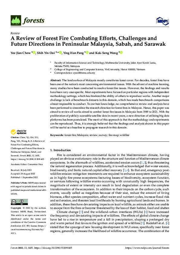 (PDF) A Review of Forest Fire Combating Efforts, Challenges and Future ...