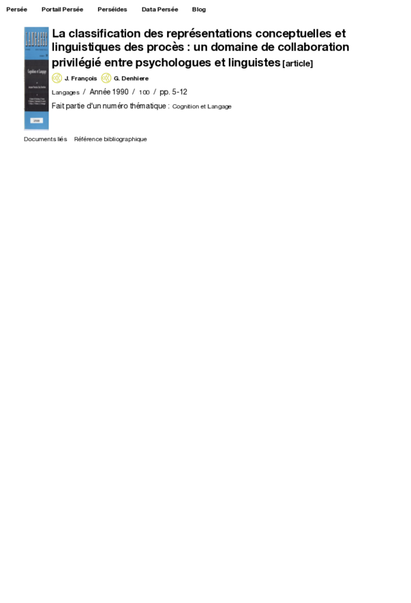 (PDF) La classification des représentations conceptuelles et ...