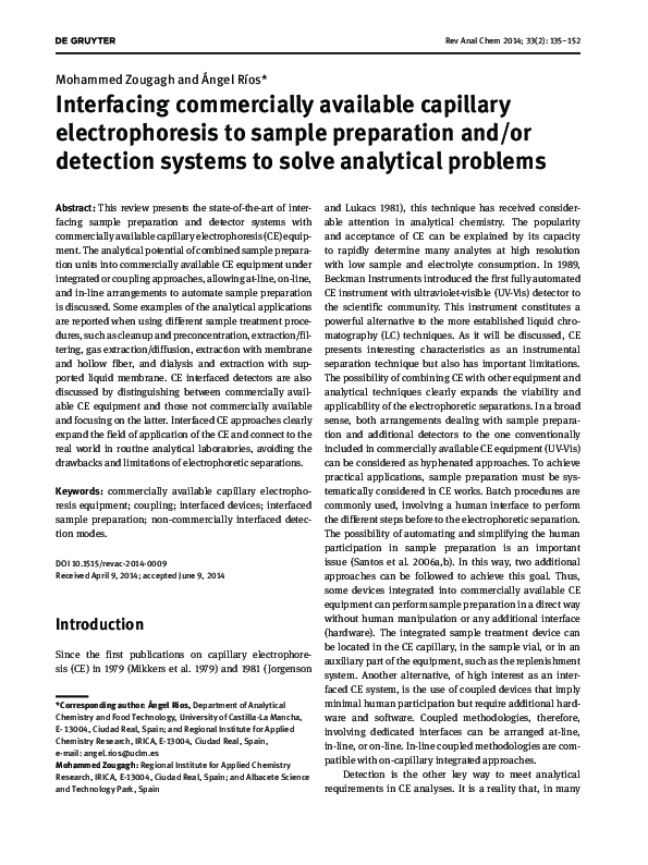 (PDF) Interfacing commercially available capillary electrophoresis to ...