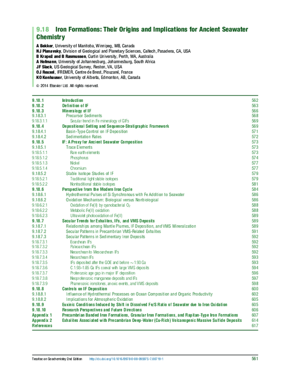 (PDF) Iron Formations: Their Origins and Implications for Ancient ...