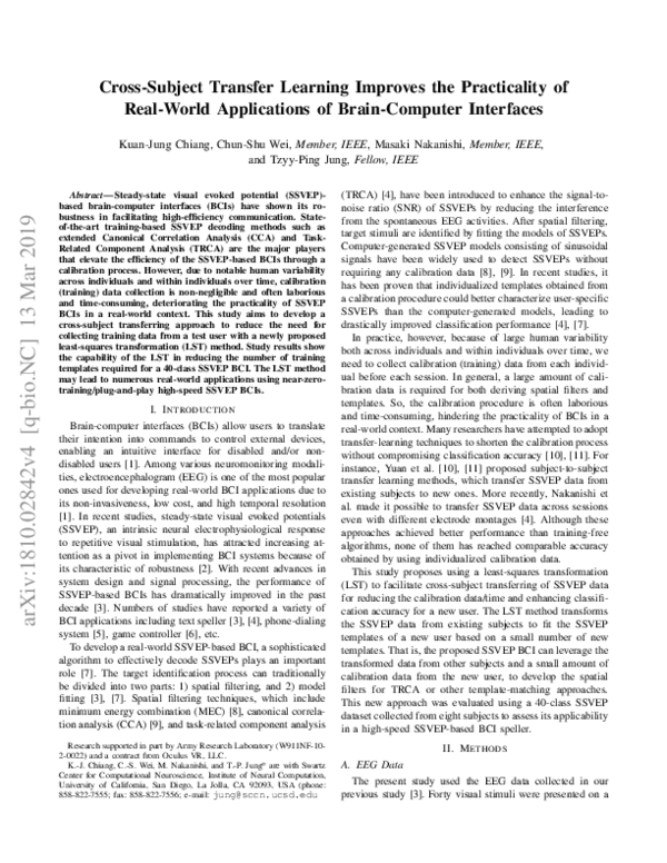 (PDF) Cross-Subject Transfer Learning Improves the Practicality of Real-World Applications of ...