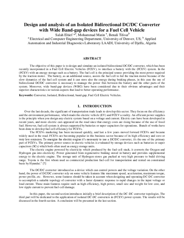 (PDF) Design and analysis of an isolated bidirectional DC/DC converter ...