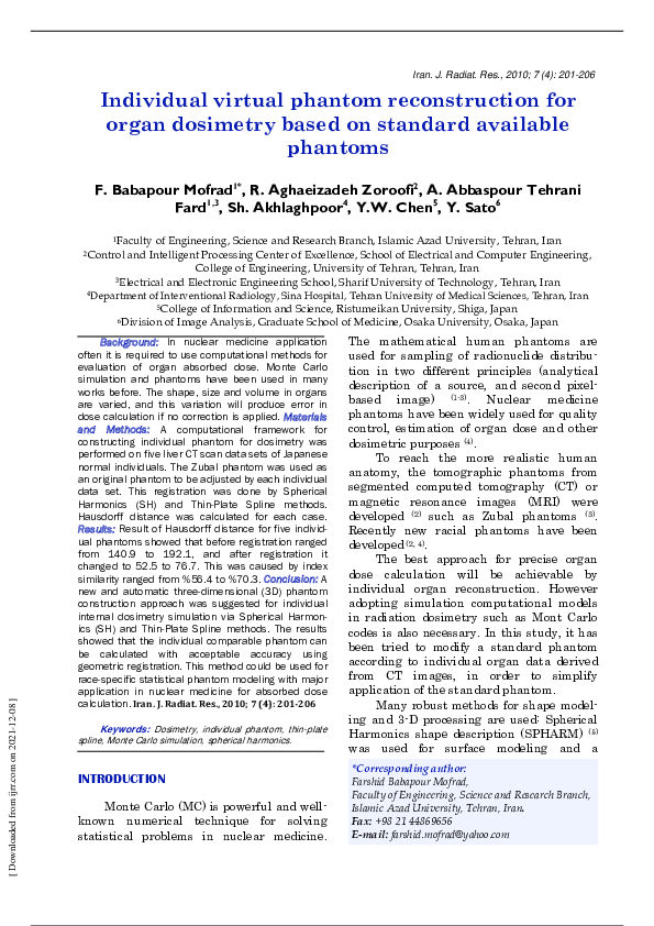 (PDF) Individual virtual phantom reconstruction for organ dosimetry ...