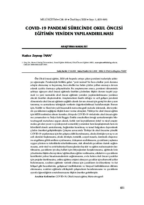 (PDF) Restructuring Early Childhood Education During the COVID-19 ...