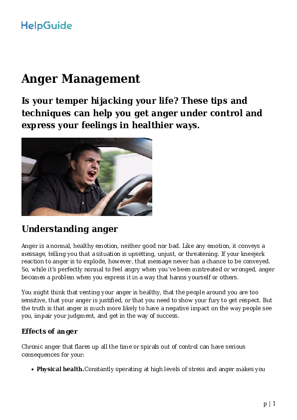 (PDF) Anger Management