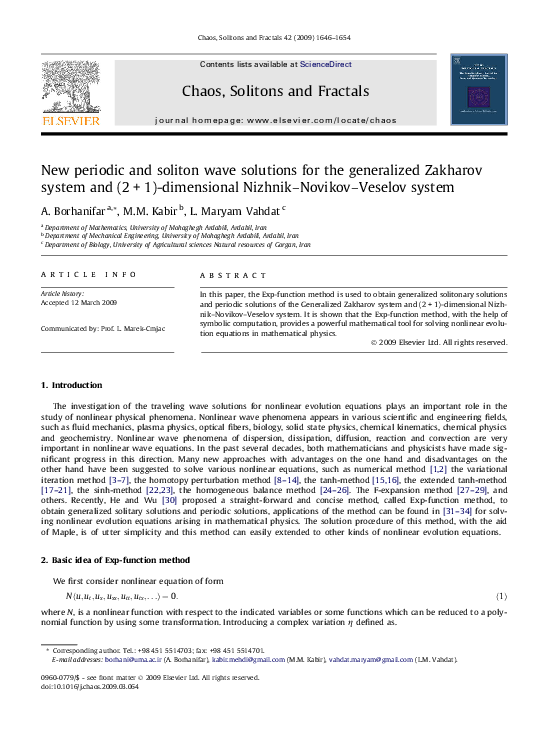 (PDF) New periodic and soliton wave solutions for the generalized Zakharov system and (2+1 ...