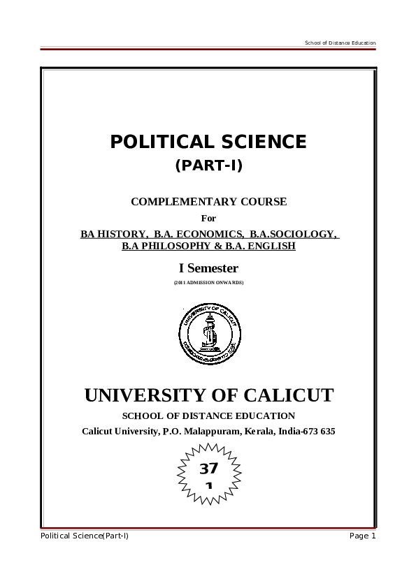 (PDF) Political Science Notes