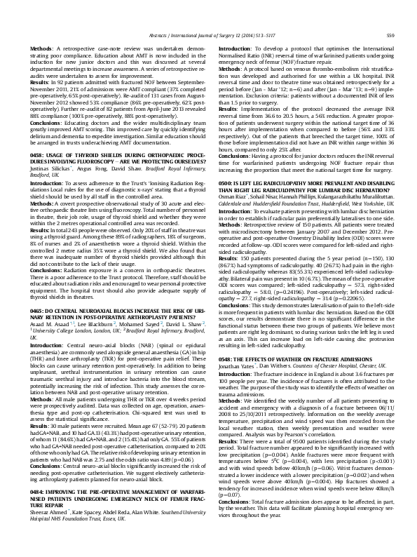 (PDF) Improving the pre-operative management of warfarinised patients ...