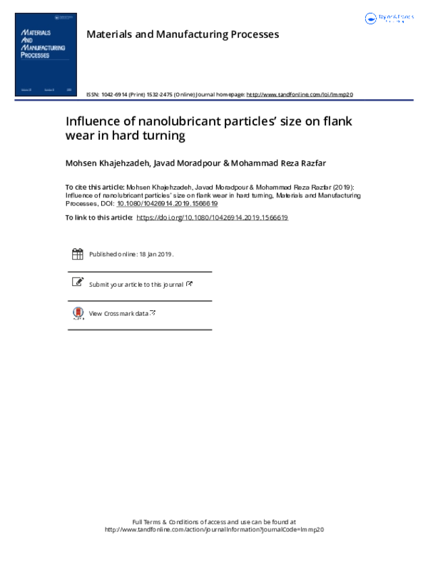 (PDF) Influence of nanolubricant particles’ size on flank wear in hard ...