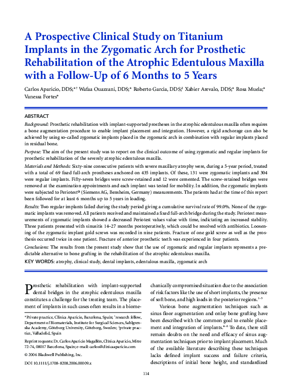 (PDF) A Prospective Clinical Study on Titanium Implants in the ...