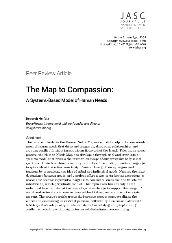 (PDF) The Map to Compassion: A Systems-Based Model of Human Needs