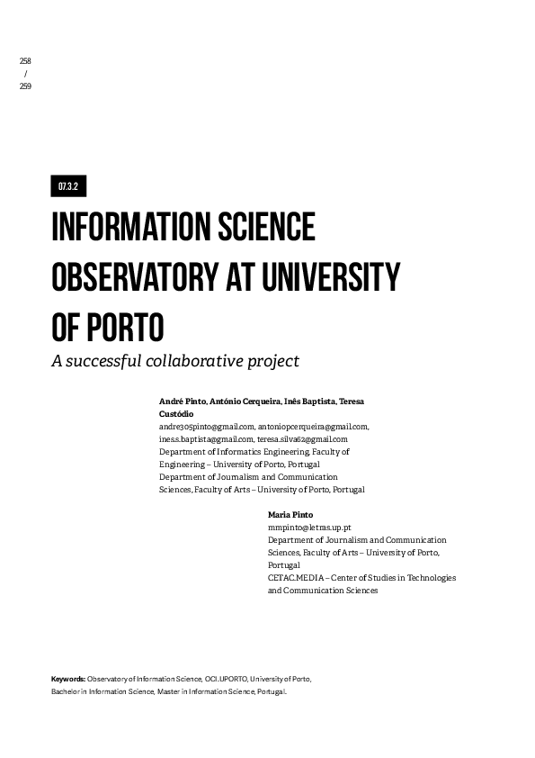 (PDF) Collaborative Success of OCI.UPORTO Project