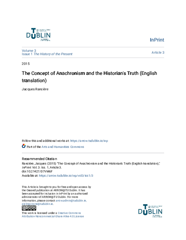 (PDF) The Concept of Anachronism and the Historian's Truth (English ...