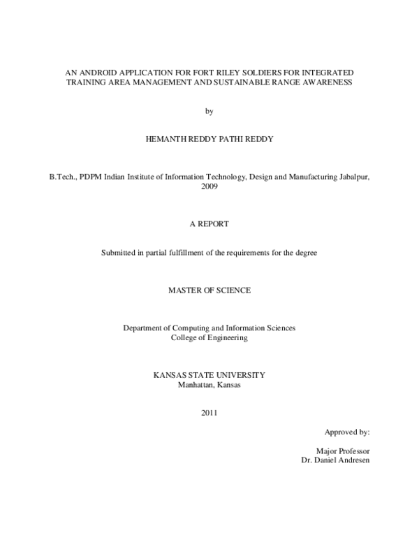 (PDF) An Android application for Fort Riley soldiers for integrated ...