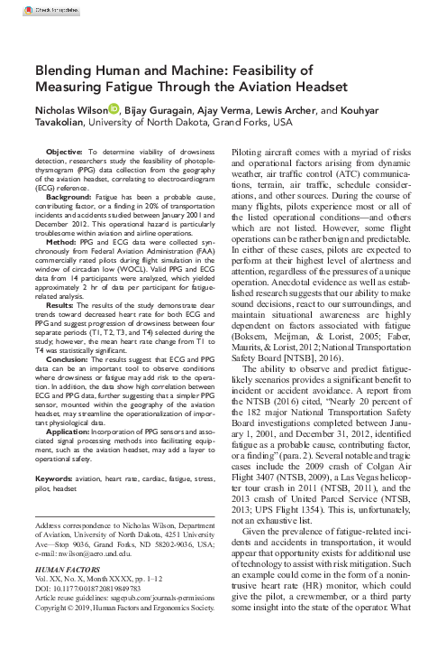 (PDF) Blending Human and Machine: Feasibility of Measuring Fatigue ...