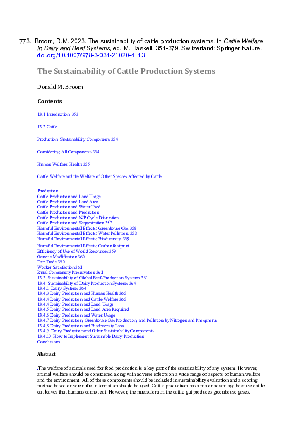 (PDF) The sustainability of cattle production systems.