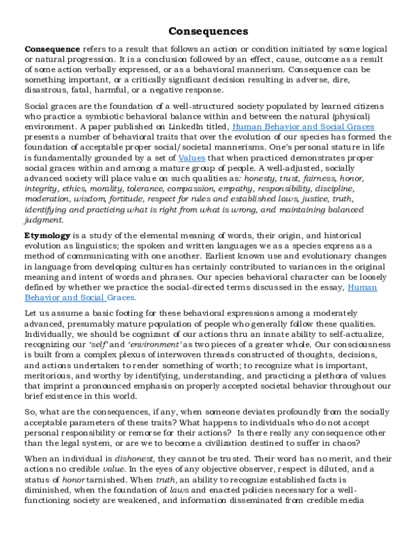 (PDF) Consequences