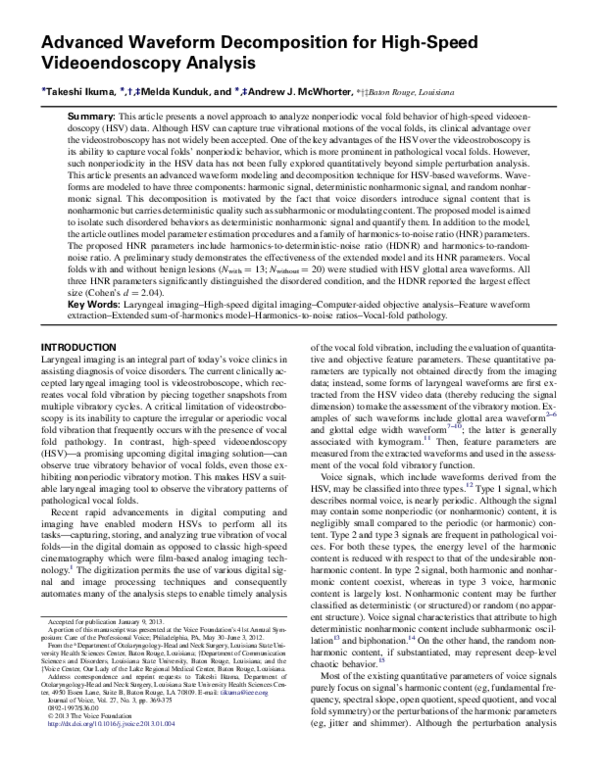 (PDF) Advanced Waveform Decomposition for High-Speed Videoendoscopy ...