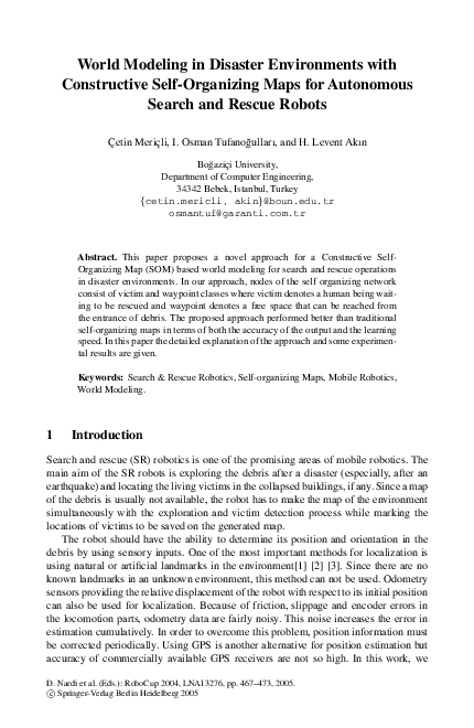 (PDF) World Modeling in Disaster Environments with Constructive Self ...
