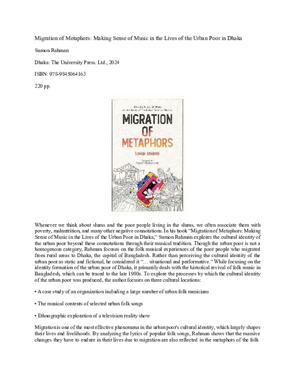 (PDF) Migration of Metaphors: Making Sense of Music in the Lives of the ...