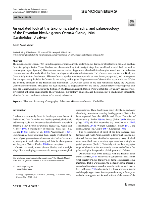 (PDF) An updated look at the taxonomy, stratigraphy, and palaeoecology ...