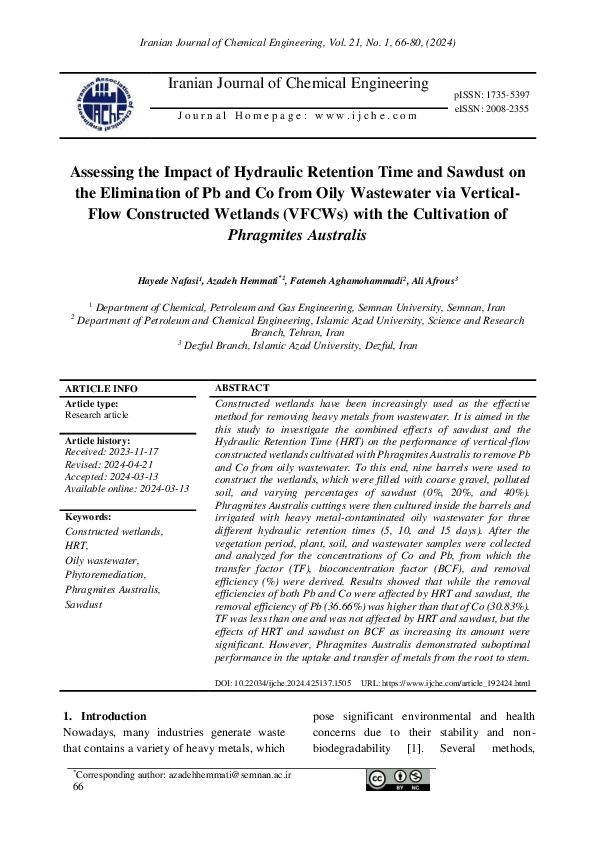 (PDF) Assessing the Impact of Hydraulic Retention Time and Sawdust on ...