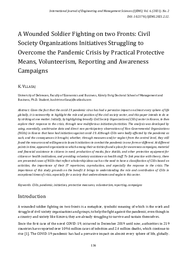 (PDF) Wounded Soldier Fighting on two Fronts | Kushtrim Vllasaj ...