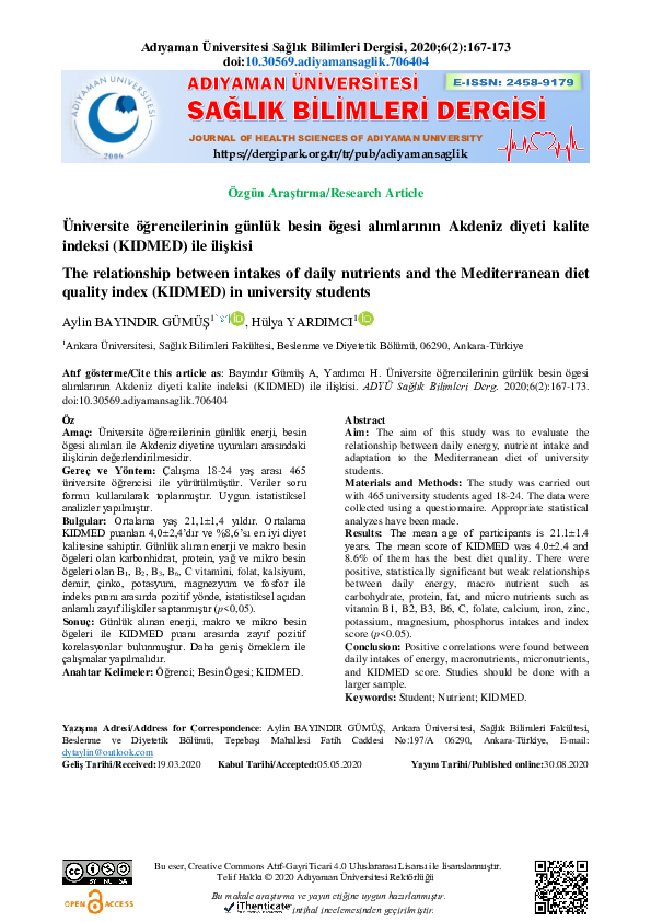 (PDF) The relationship between intakes of daily nutrients and the ...