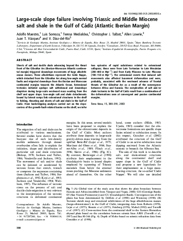 (PDF) Large-scale slope failure involving Triassic and Middle Miocene ...