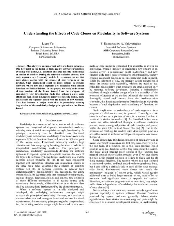 (PDF) Understanding the Effects of Code Clones on Modularity in ...