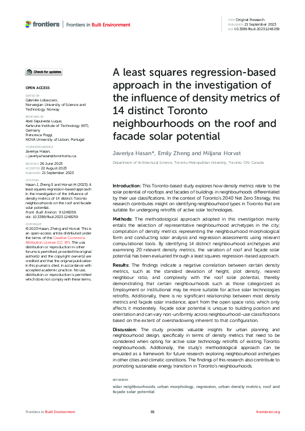 (PDF) A least squares regression-based approach in the investigation of the influence of density ...
