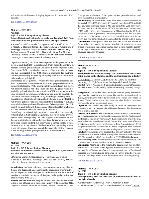 (PDF) Multiple sclerosis prevalence study: The comparison of two ...