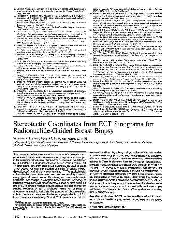 (PDF) Stereotactic coordinates from ECT sinograms for radionuclide ...