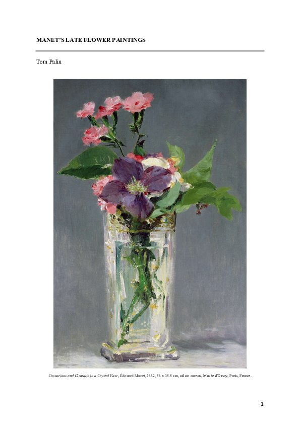 (PDF) Manet's Late Flower Paintings