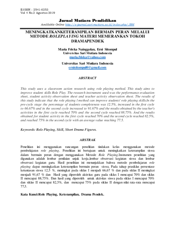 (PDF) Meningkatkanketerampilan Bermain Peran Melalui Metode Roleplaying ...