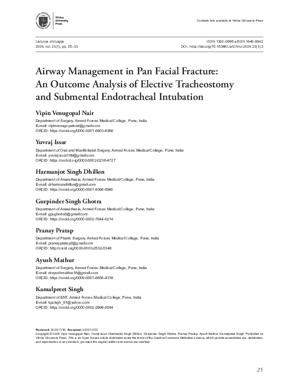 (PDF) Airway Management in Pan Facial Fracture: An Outcome Analysis of ...