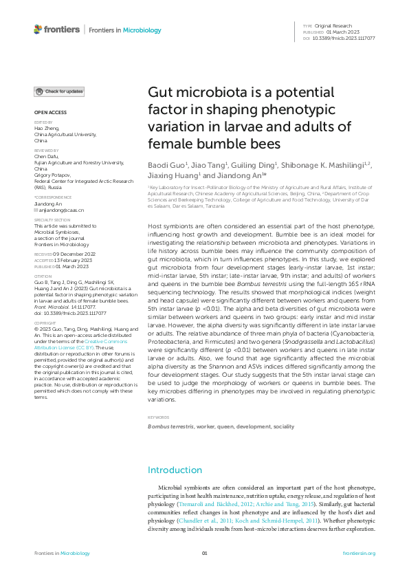 (PDF) Gut microbiota is a potential factor in shaping phenotypic ...
