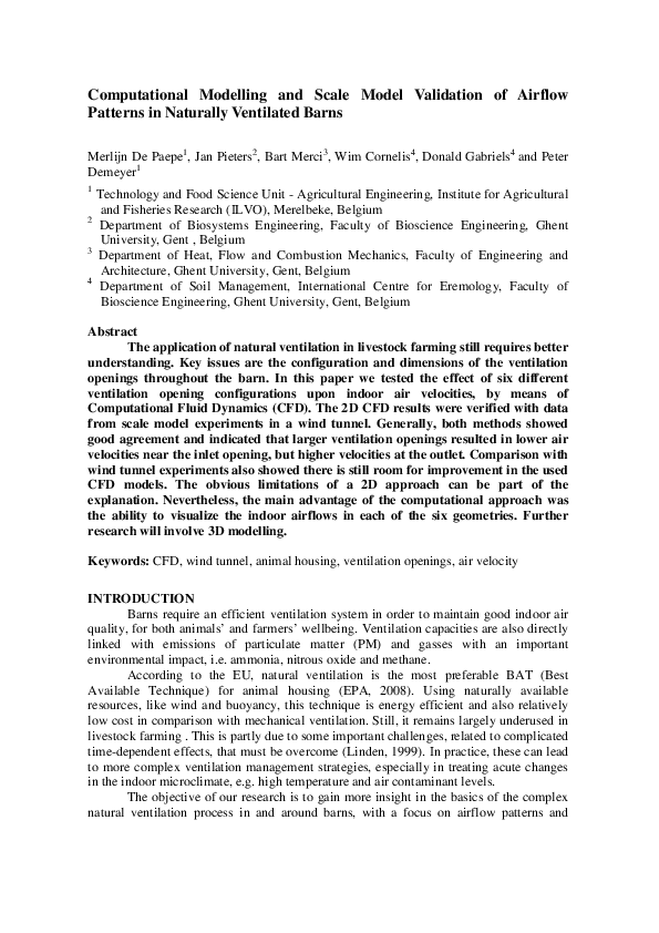 (PDF) Computational Modelling and Scale Model Validation of Airflow Patterns in Naturally ...