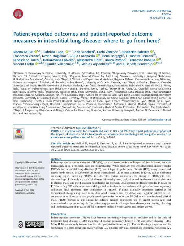 (PDF) Patient-reported outcomes and patient-reported outcome measures in interstitial lung ...