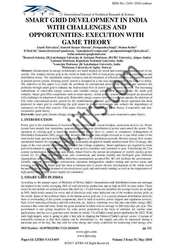 (PDF) Smart Grid Development in India with Challenges and Opportunities ...