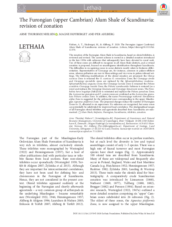 (PDF) The Furongian (upper Cambrian) Alum Shale of Scandinavia ...