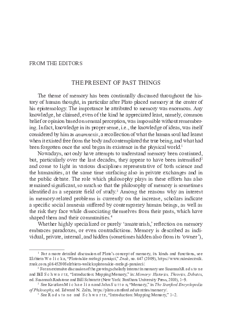 (PDF) The Present of Past Things